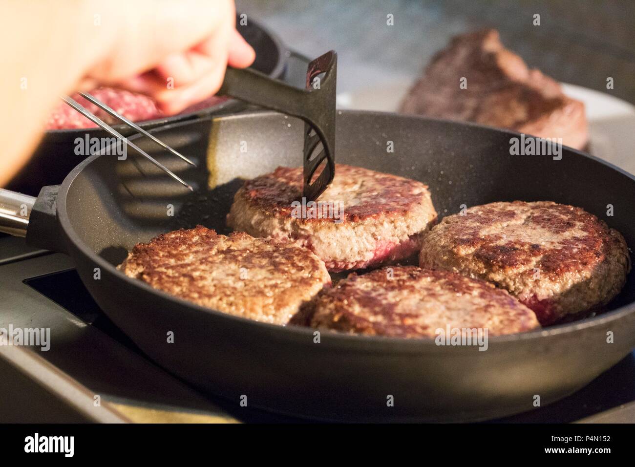 Close up patty being prepared hi-res stock photography and images - Alamy