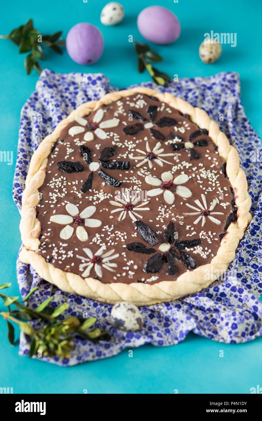 Mazurek (Polish Easter cake) with chocolate Stock Photo - Alamy