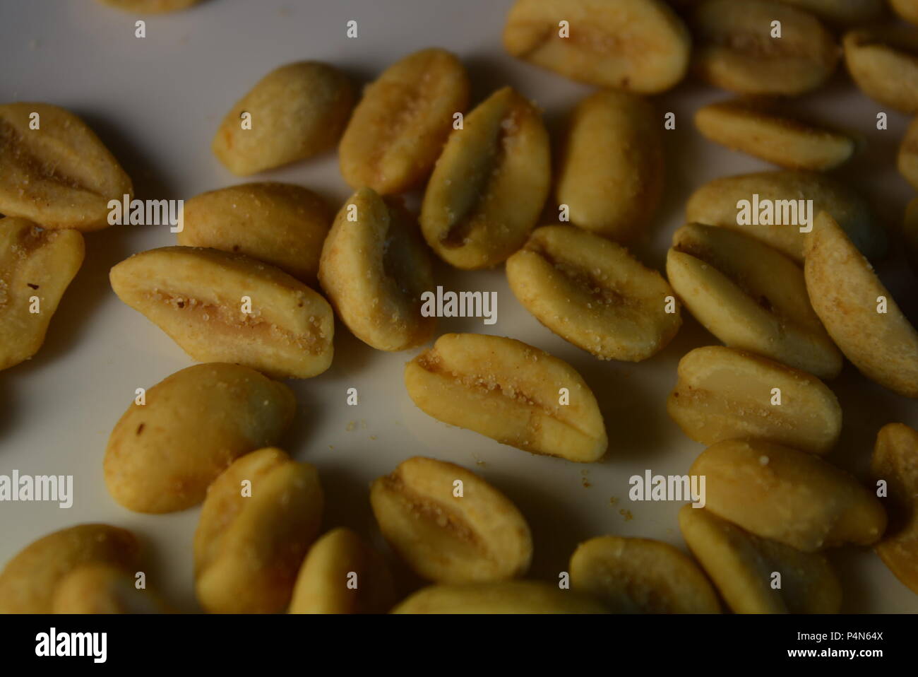 Healthy foods, health, nuts, salted toasted peanuts are arranged ...