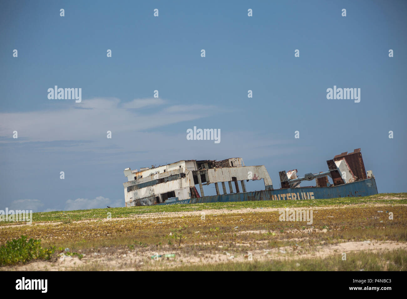 ship cemetery - abandoned ship carcass in the atlantic ocean, Angola ...