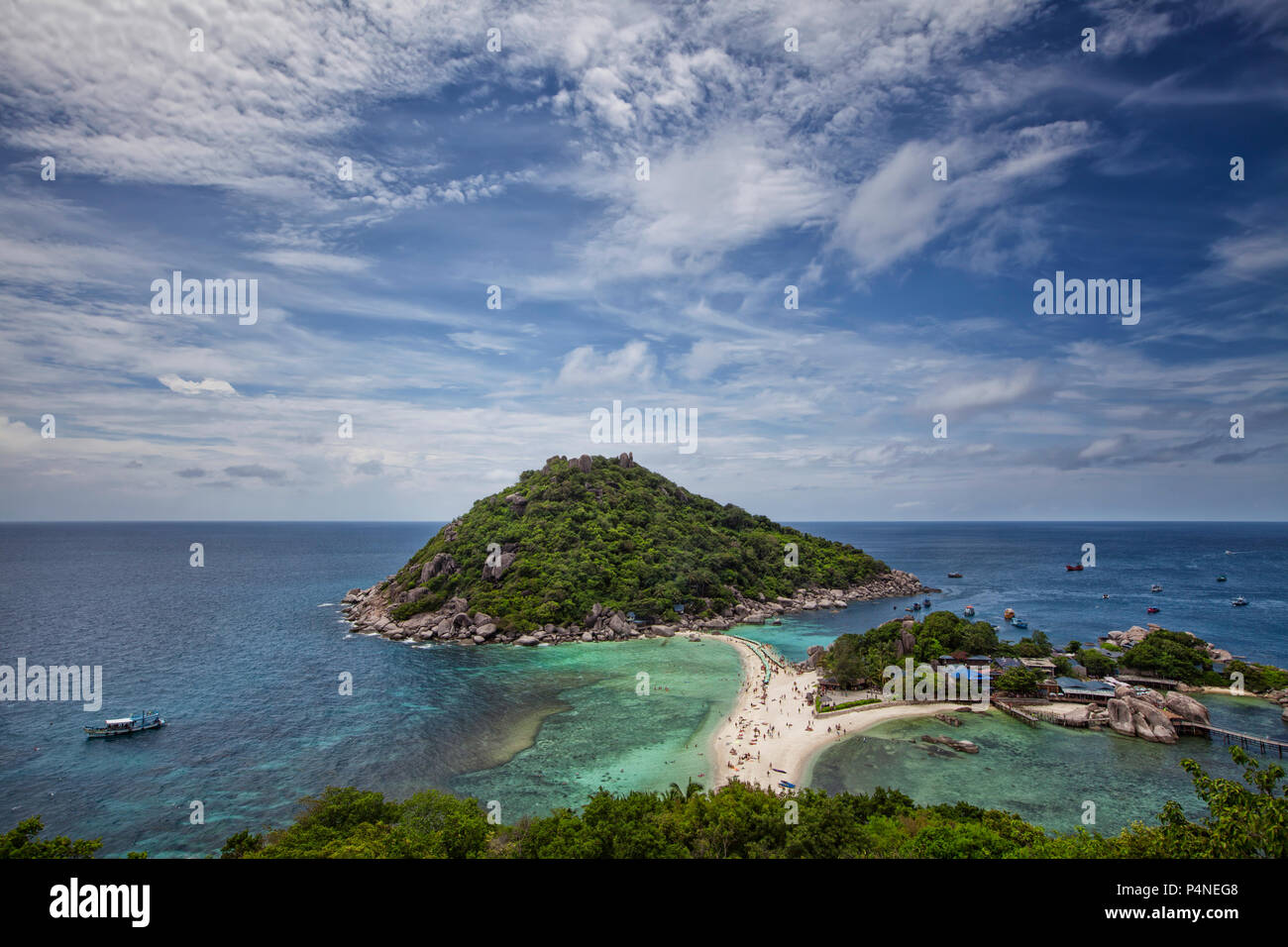 The highest viewpoint of Nangyuan Island, at Koh Tao, Thailand Stock ...