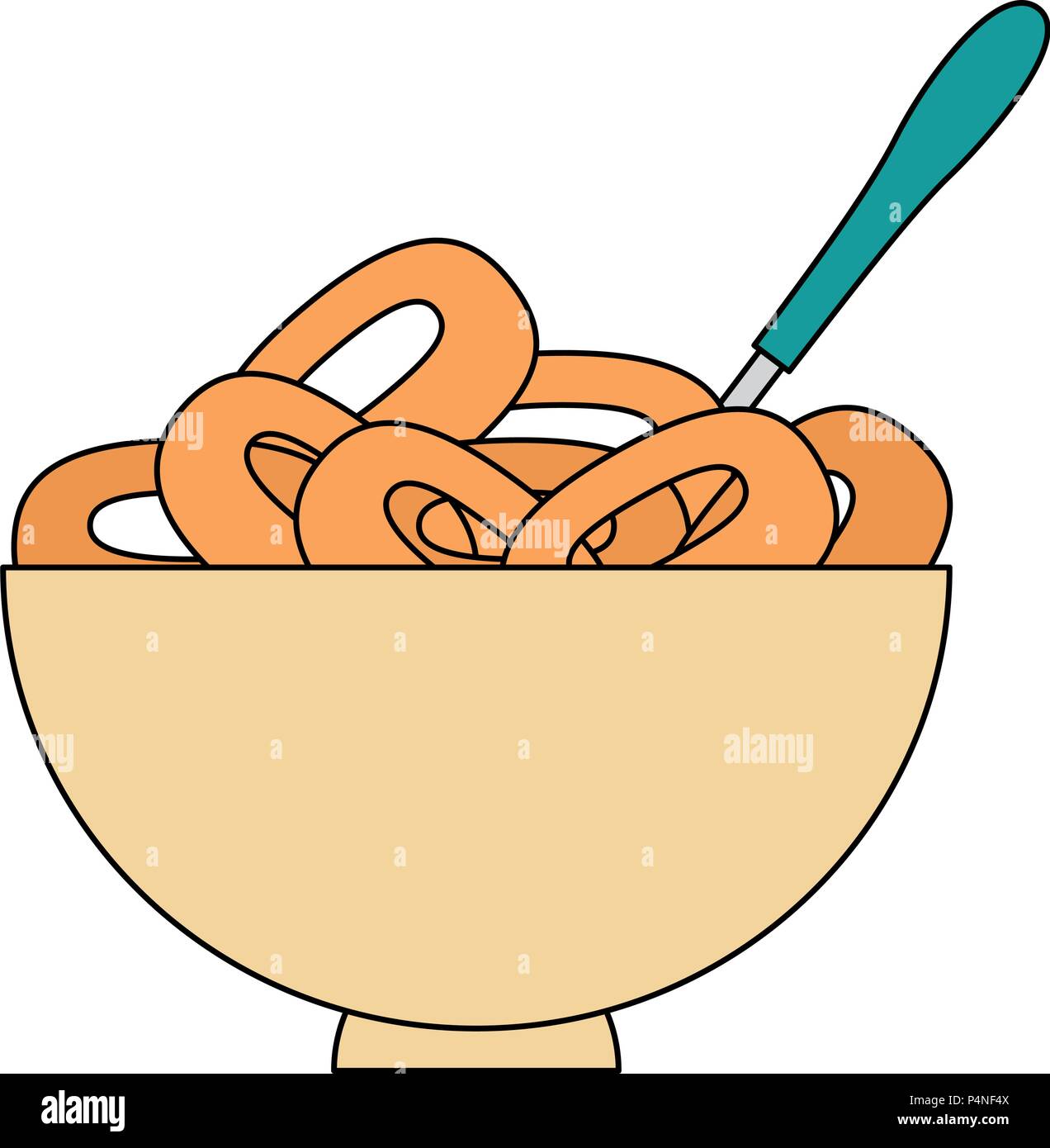 cereal dish with spoon vector illustration design Stock Vector Image ...