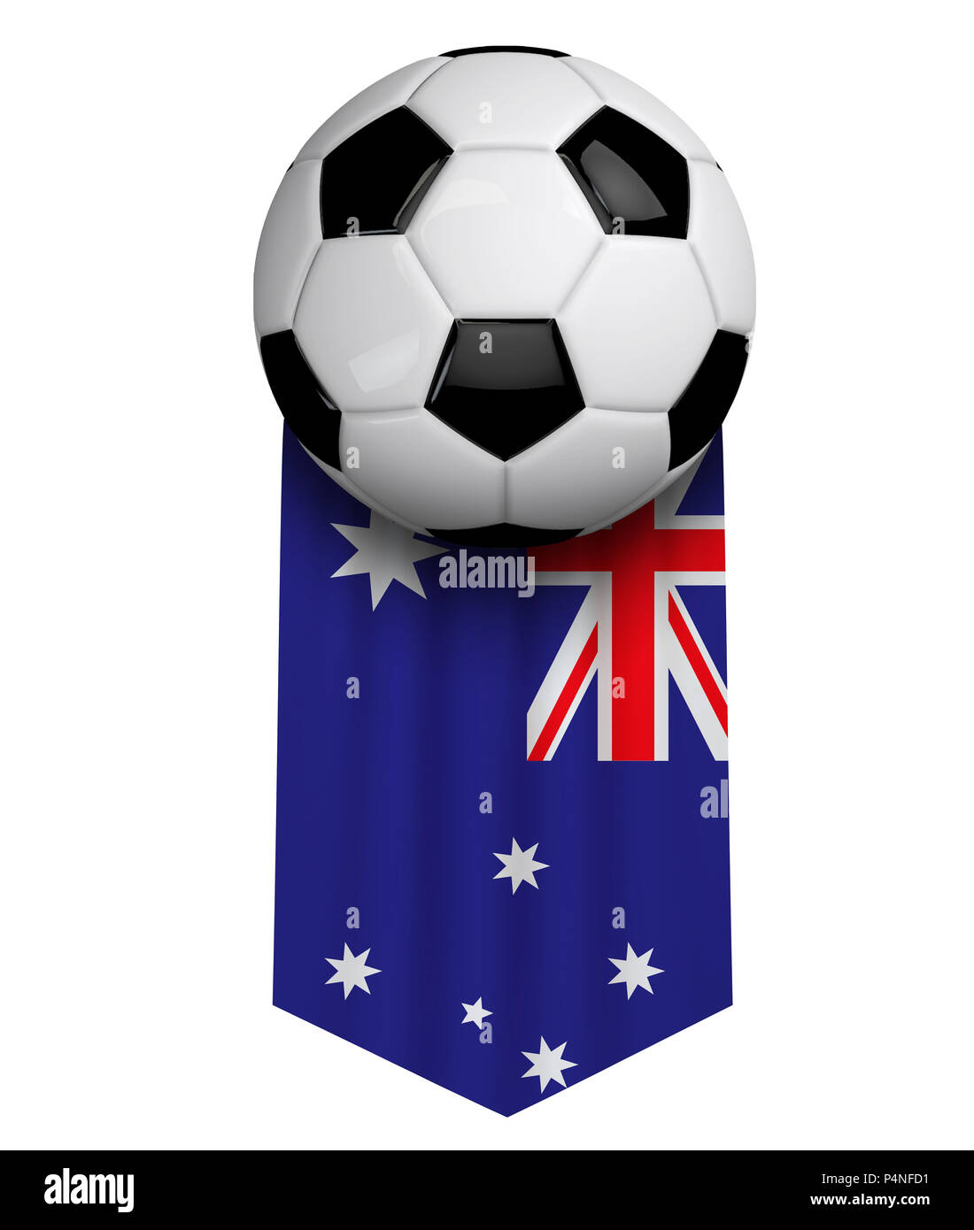 Australia soccer ball flag cloth hanging banner. 3D Rendering Stock ...