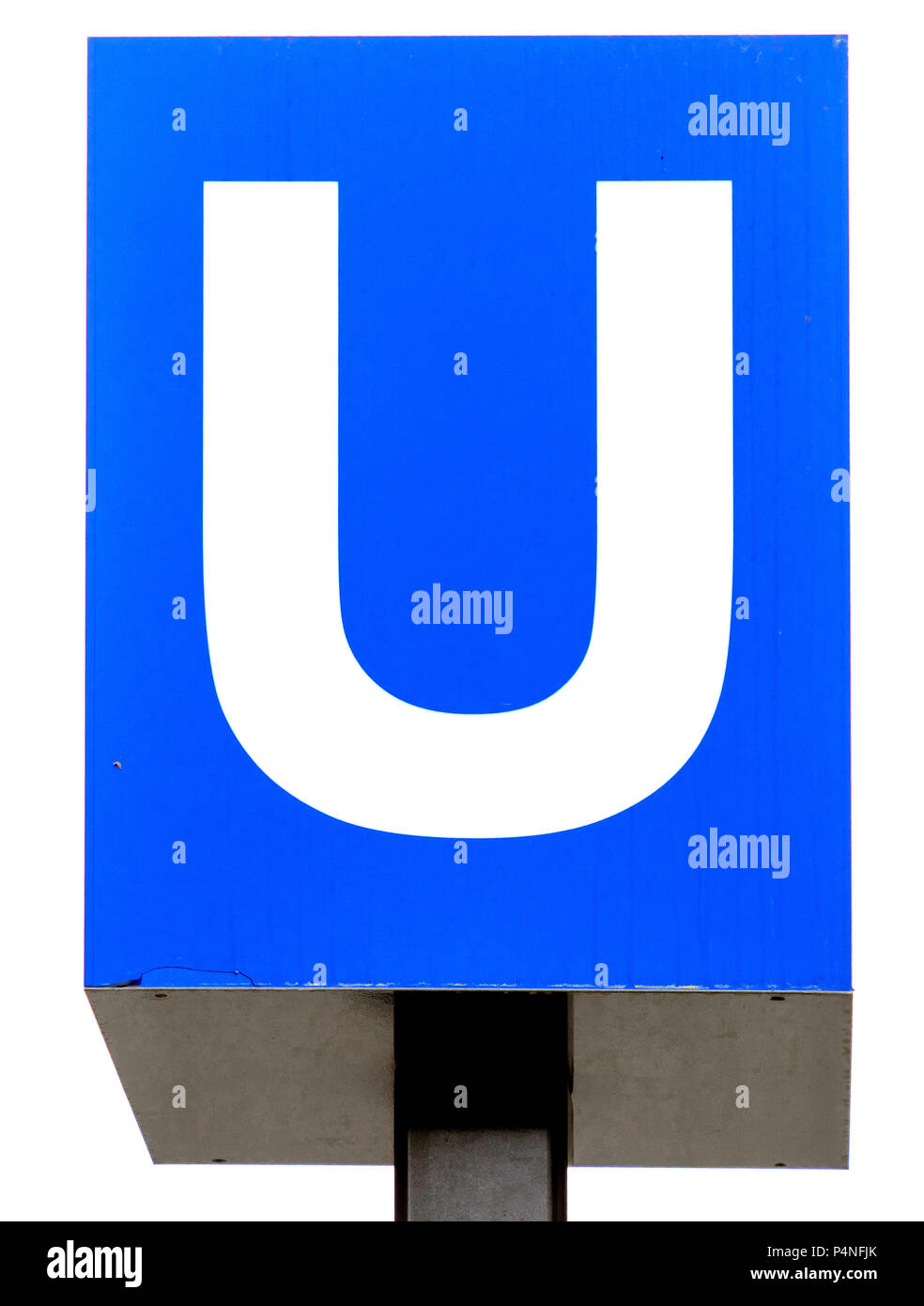 Information and sign for the entrance and exit to an underground ...