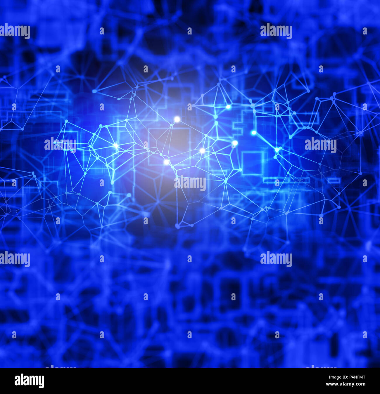 Abstract digital low poly background with connecting lines and dots ...