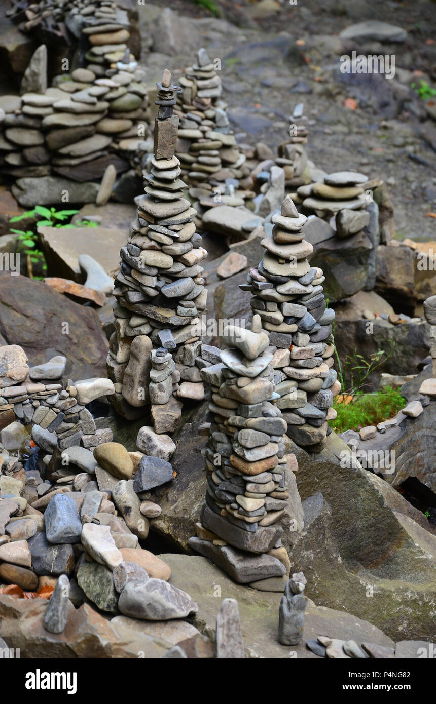 A strange composition of small mountain rocks. imitation of ancient ...