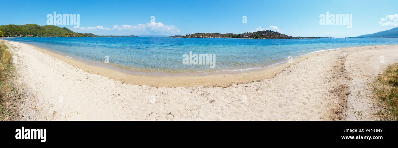 Summer sea coast landscape (Livari beach, Halkidiki, Sithonia, Greece ...