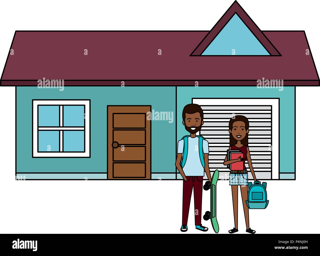 Construction couple outside Stock Vector Images - Alamy