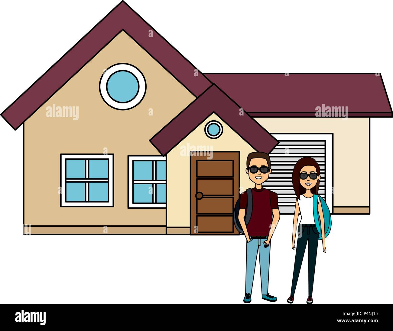 Person standing outside new house Stock Vector Images - Alamy
