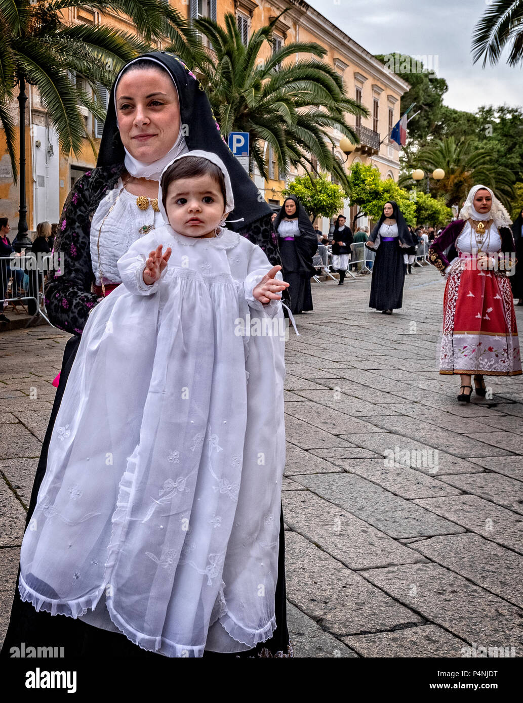 Italy Sardinia Sassari " Cavalcata Sarda " Festival - Ossi Dress Stock ...