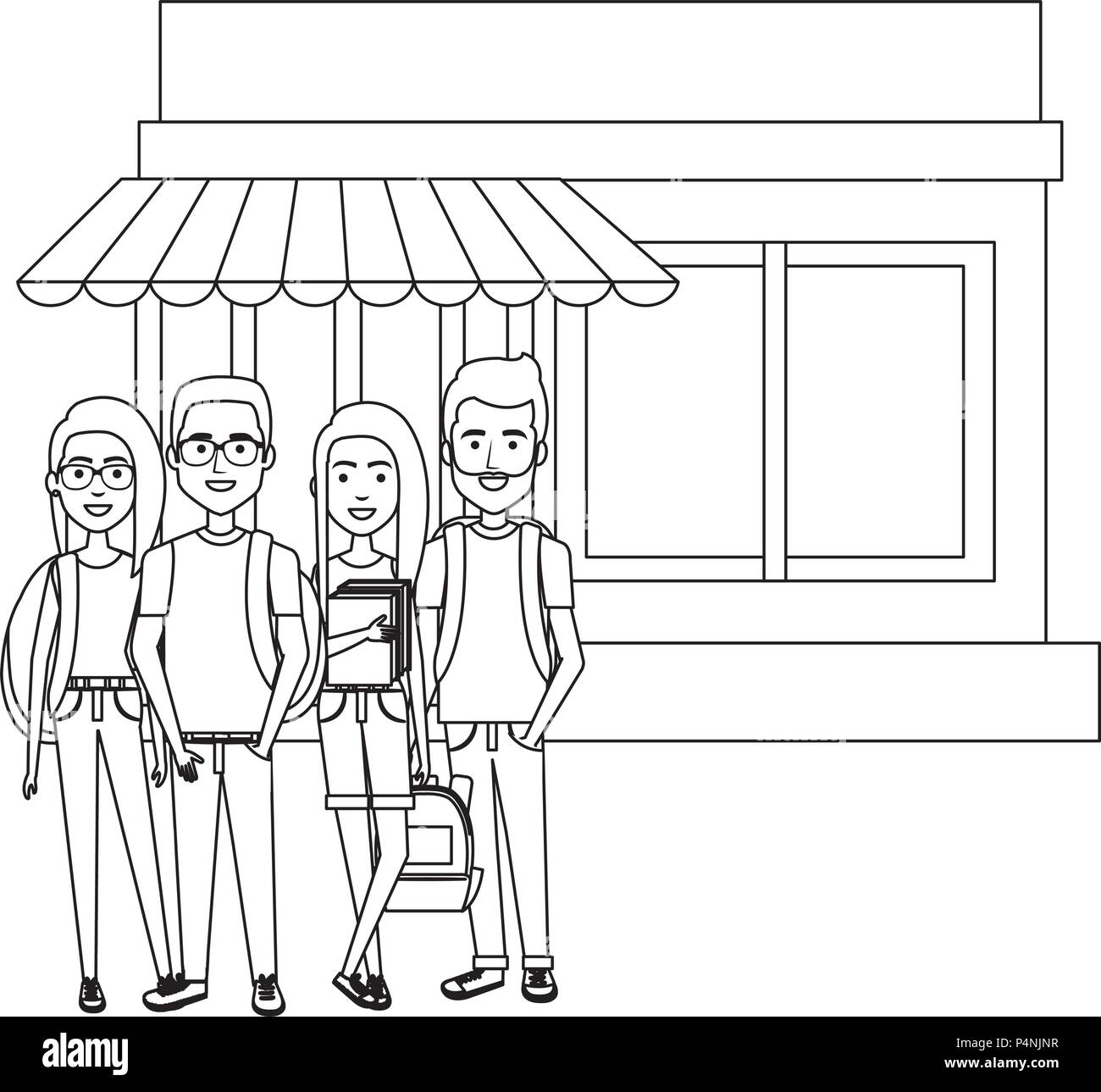 Couple restaurant outside Stock Vector Images - Alamy