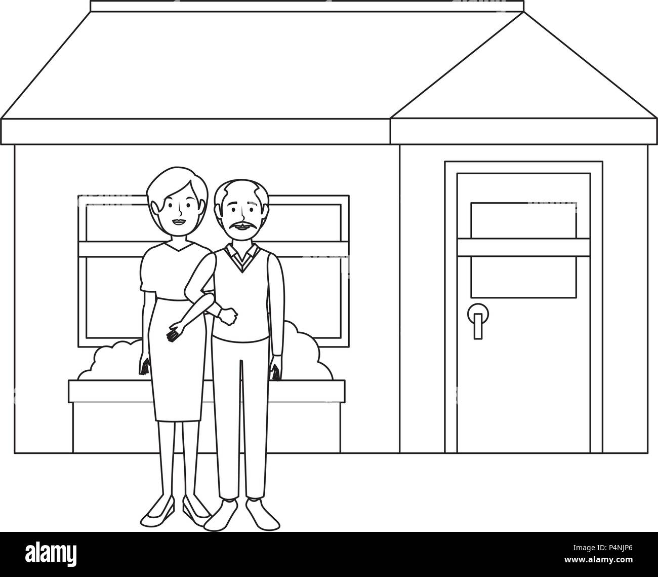 Senior happy couple fun Black and White Stock Photos & Images - Alamy