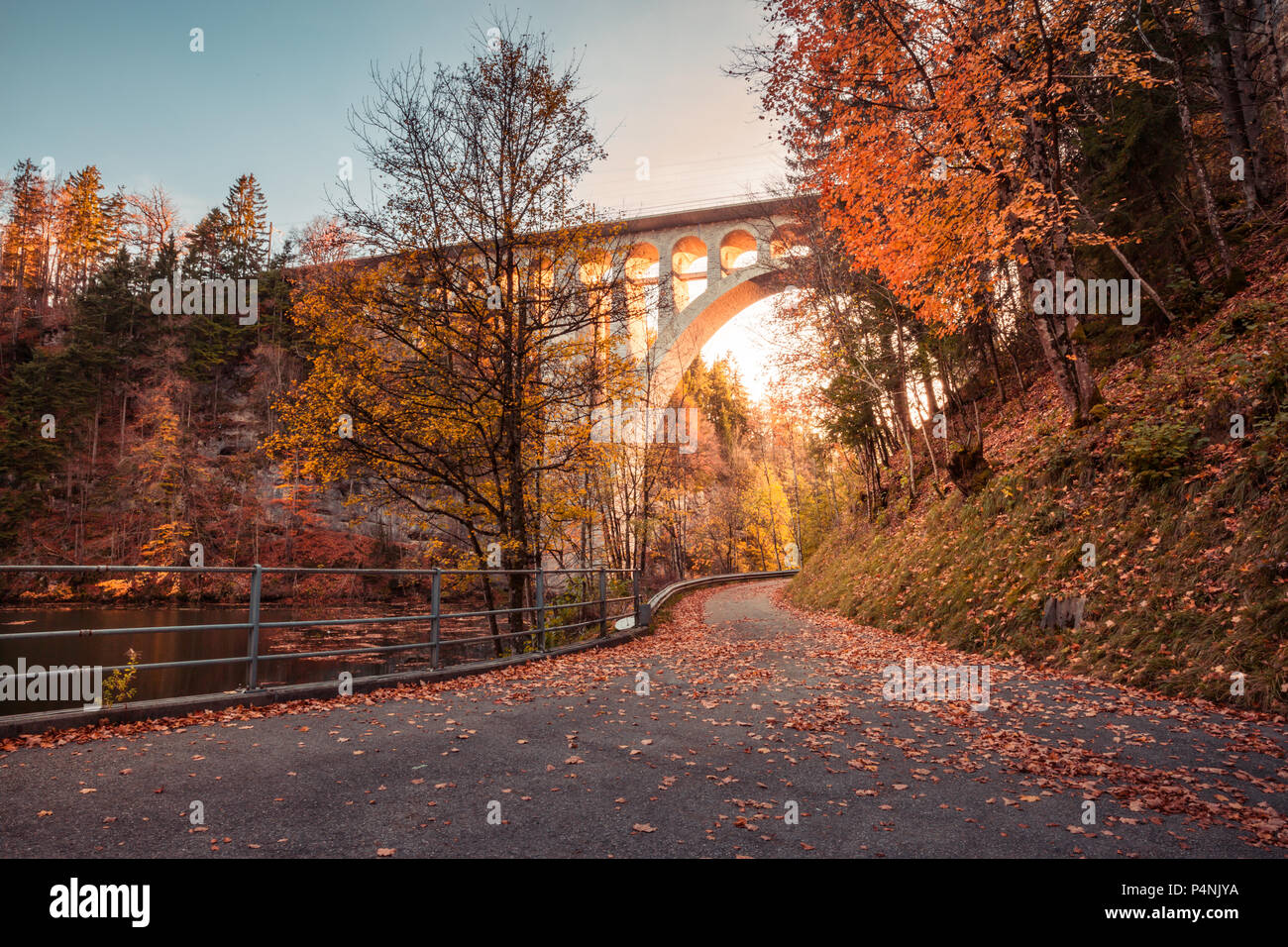 Viaduct bridge swiss sunset hi-res stock photography and images - Alamy