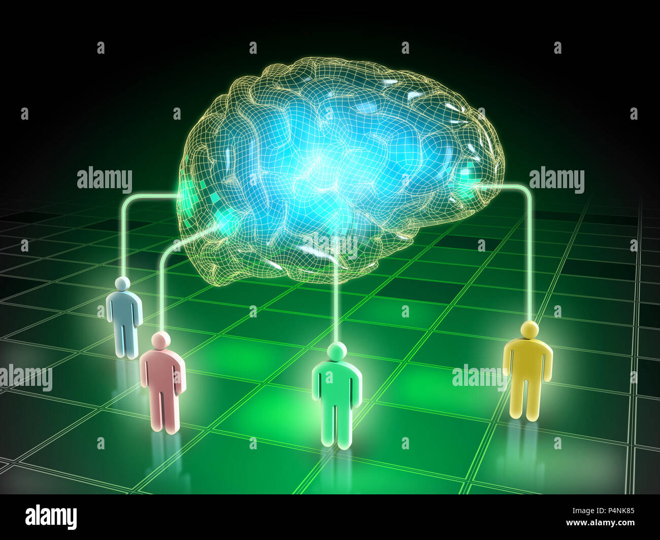 Thoughts from different people create a collective mind. Digital ...