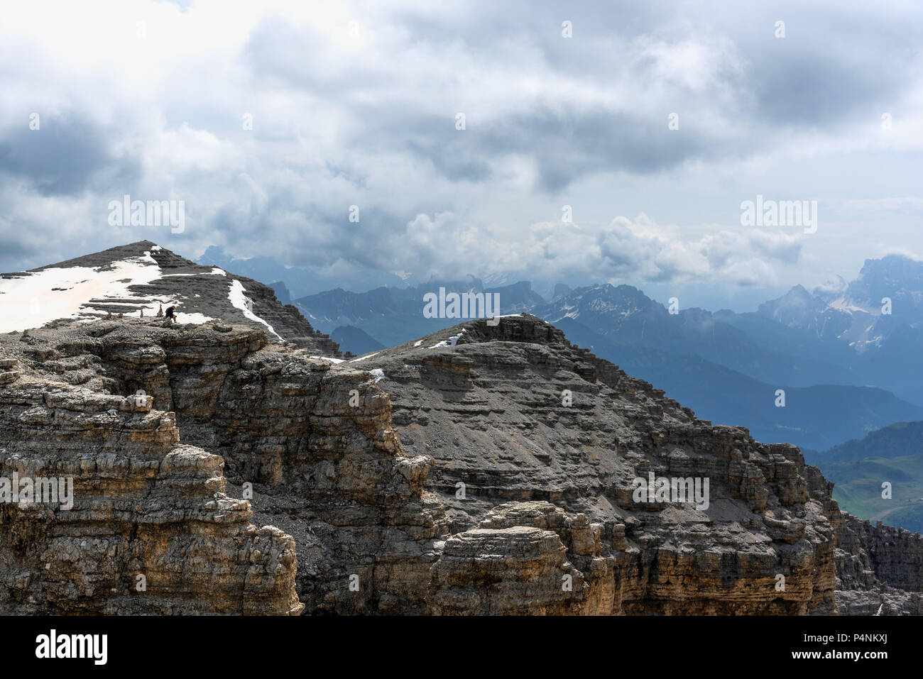 View of Dolomites from Sass Pordoi Terrace Stock Photo - Alamy