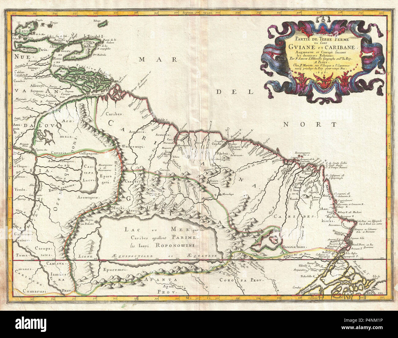 1656 Sanson Map of Guiana, Venezuela, and El Dorado - Geographicus ...