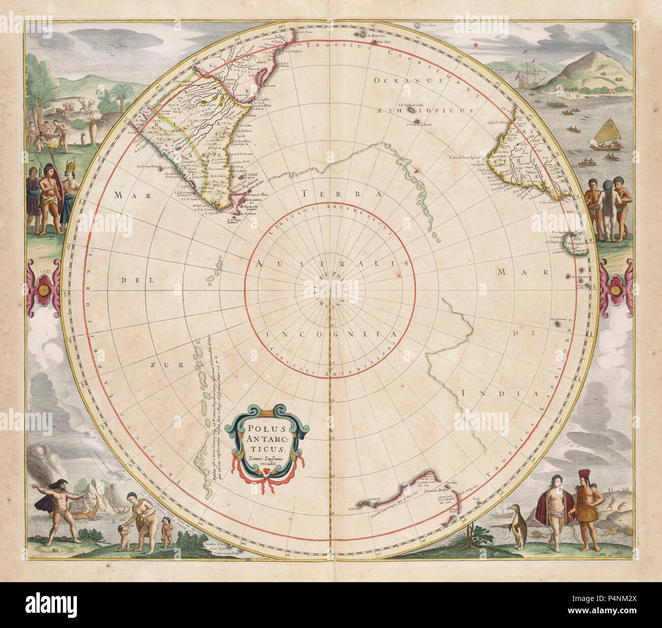 1657 map Polus Antarcticus Stock Photo - Alamy