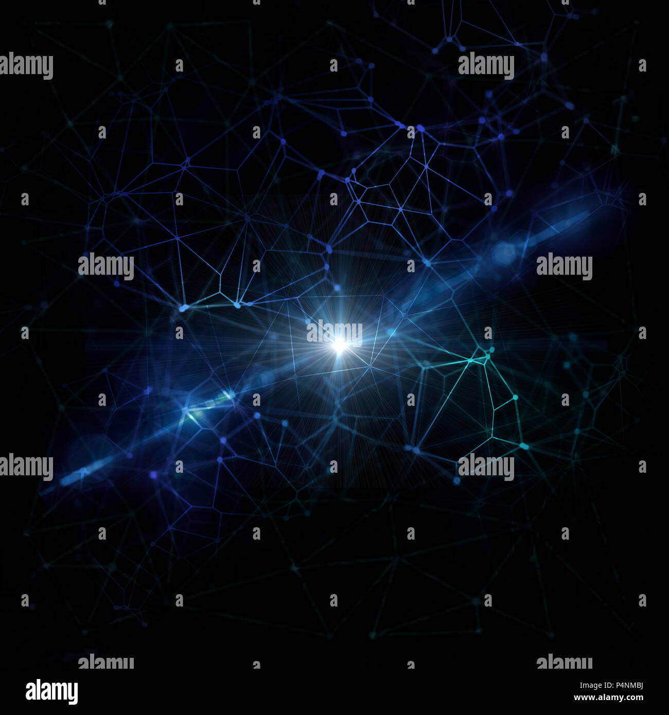 Abstract techno low poly background with dark connecting dots and lines ...