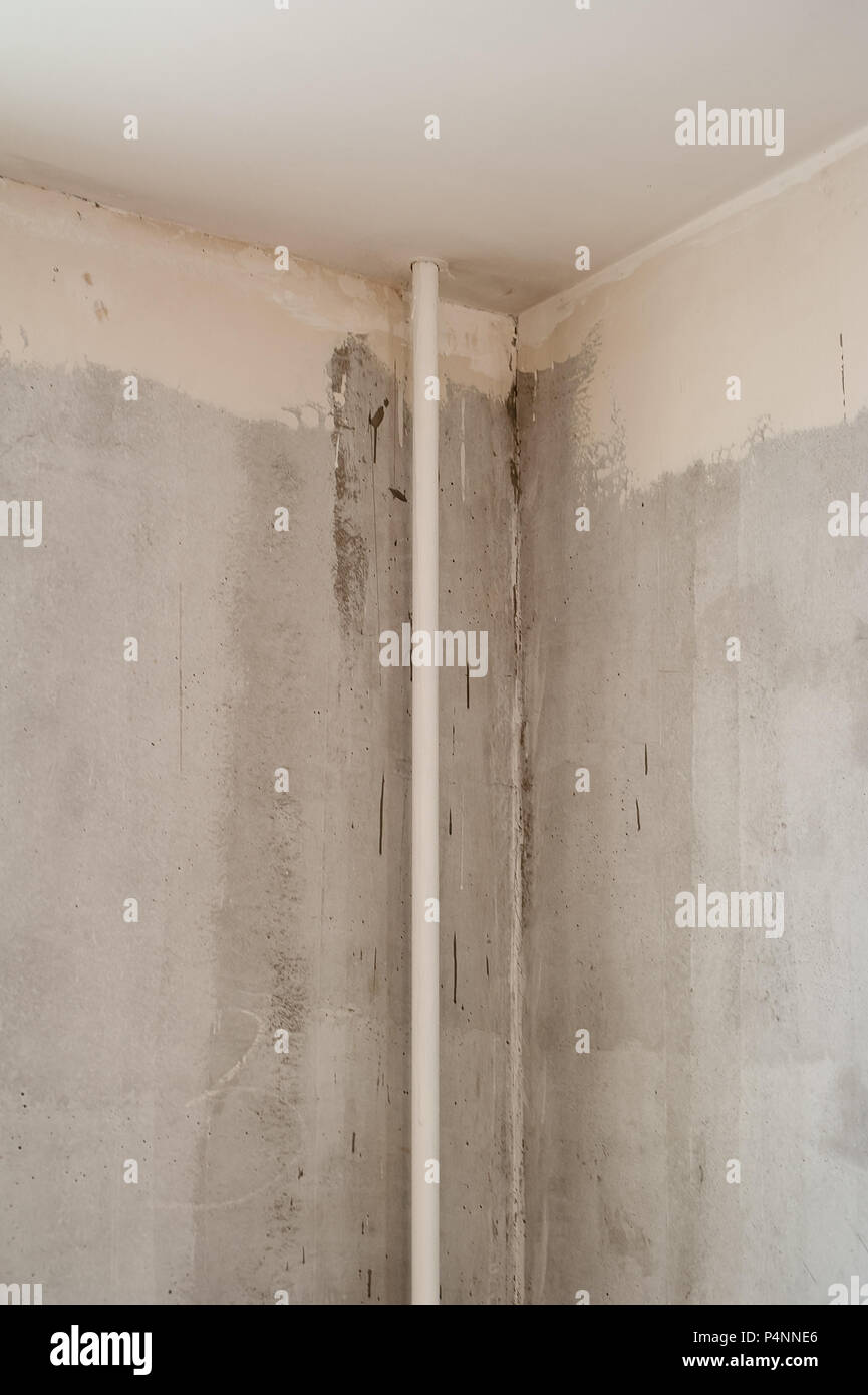 Pipe in a newly built house Stock Photo - Alamy