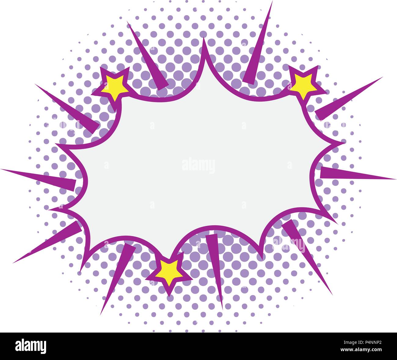 pop art chat text with stars vector illustration Stock Vector Image ...