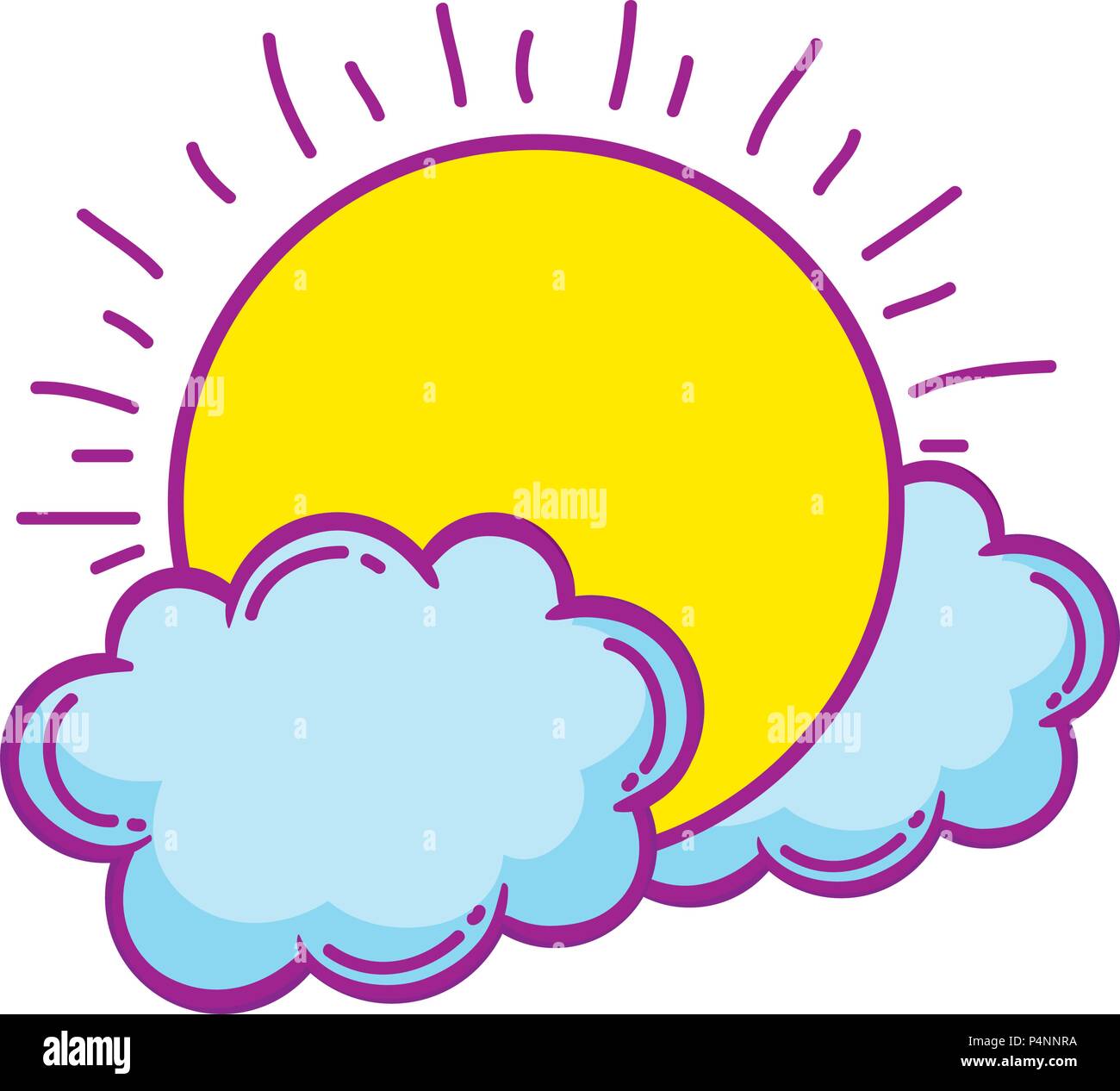 nature sun weather with clouds design vector illustration Stock Vector ...