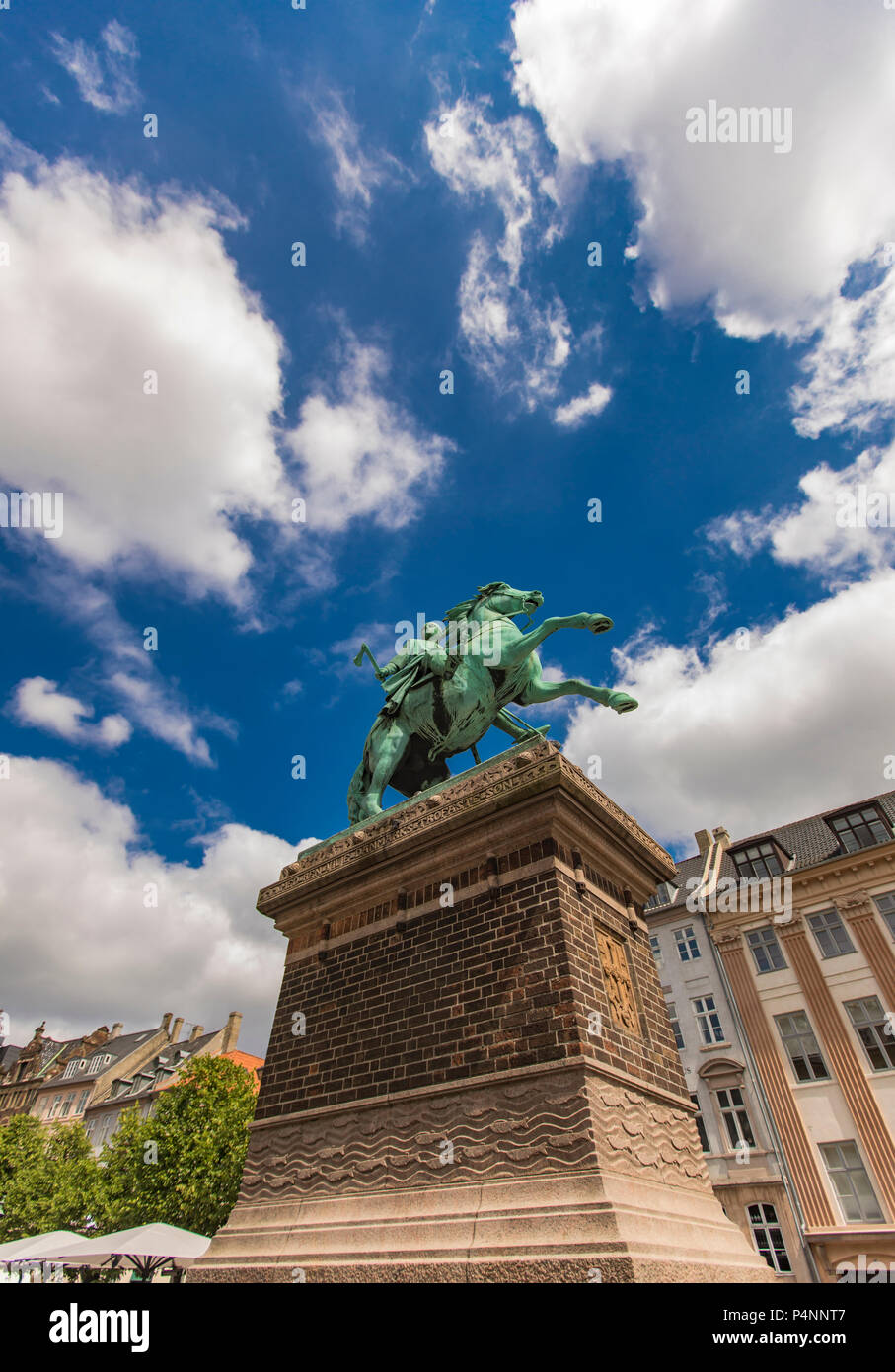 View at city founder Bishop Absalon statue in Copenhagen, Denmark Stock ...
