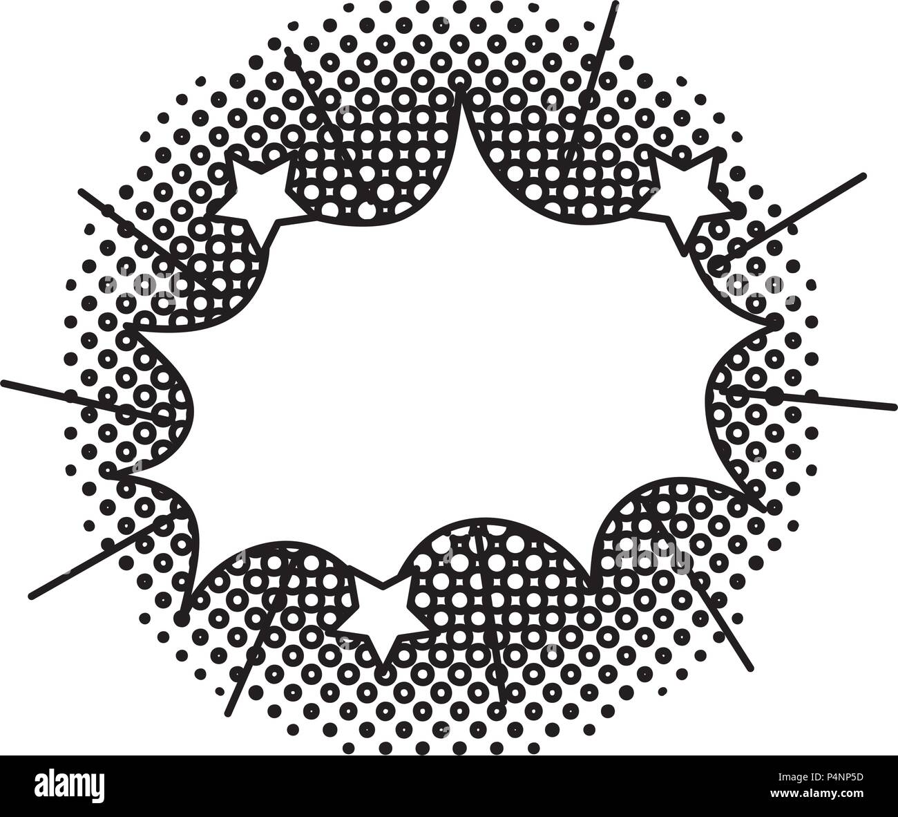 line pop art chat text with stars vector illustration Stock Vector ...