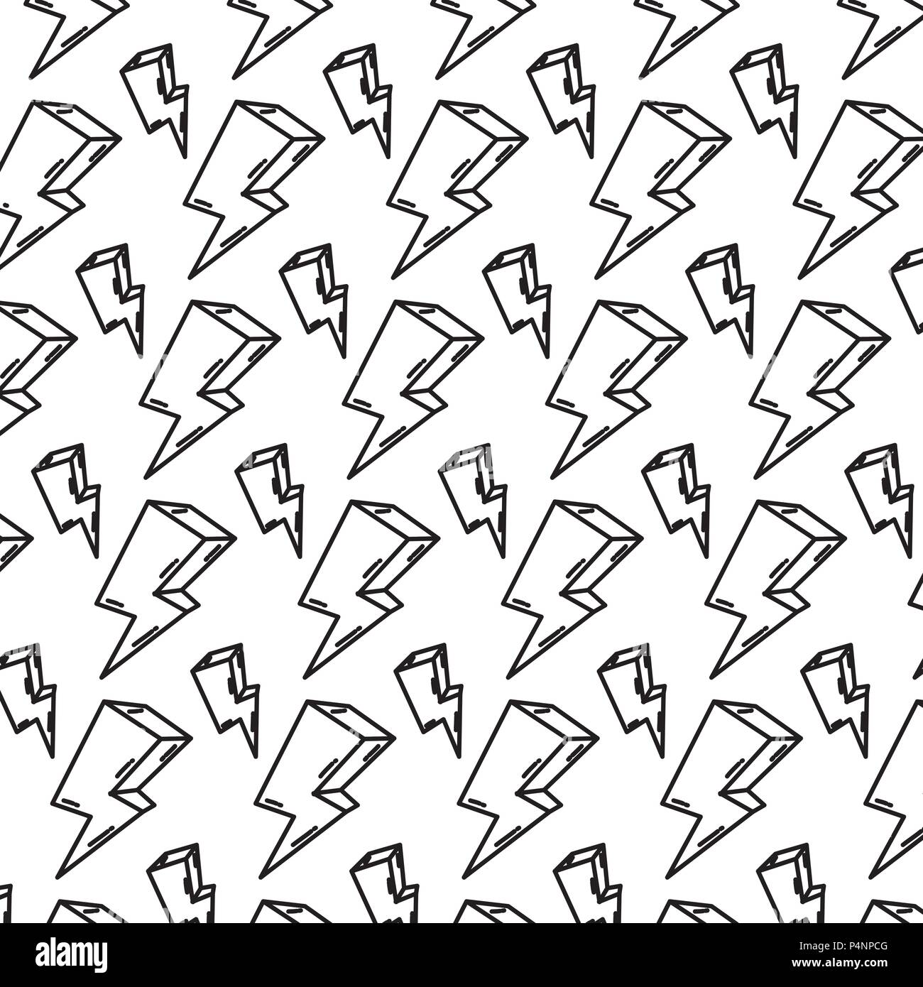 line cute thunder ray weather background vector illustration Stock ...