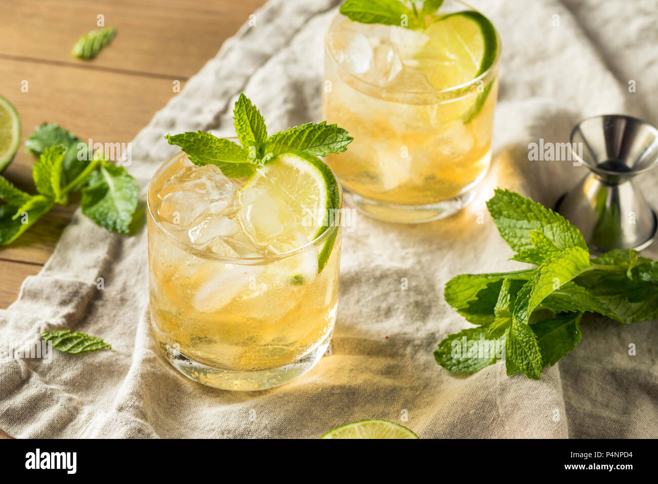 Homemade Moscow Mule with Ginger and Lime in a Regular Glass Stock ...