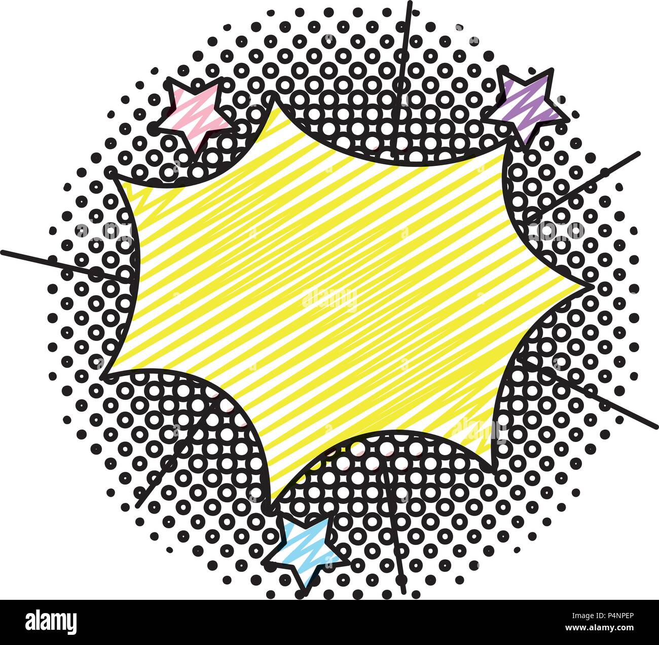 doodle pop art chat style with stars vector illustration Stock Vector ...