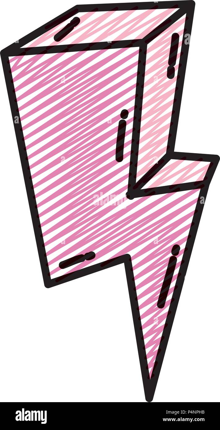 doodle nature electric thunder danger weather vector illustration Stock ...