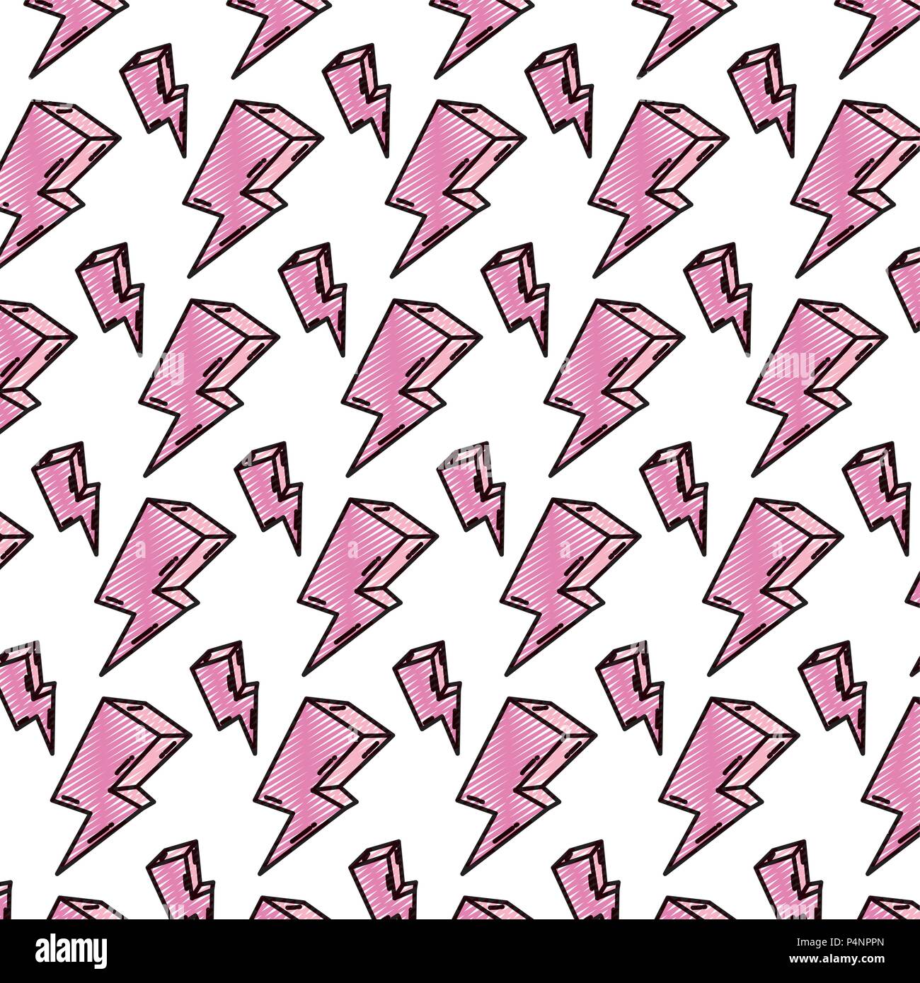 doodle cute thunder ray weather background vector illustration Stock ...