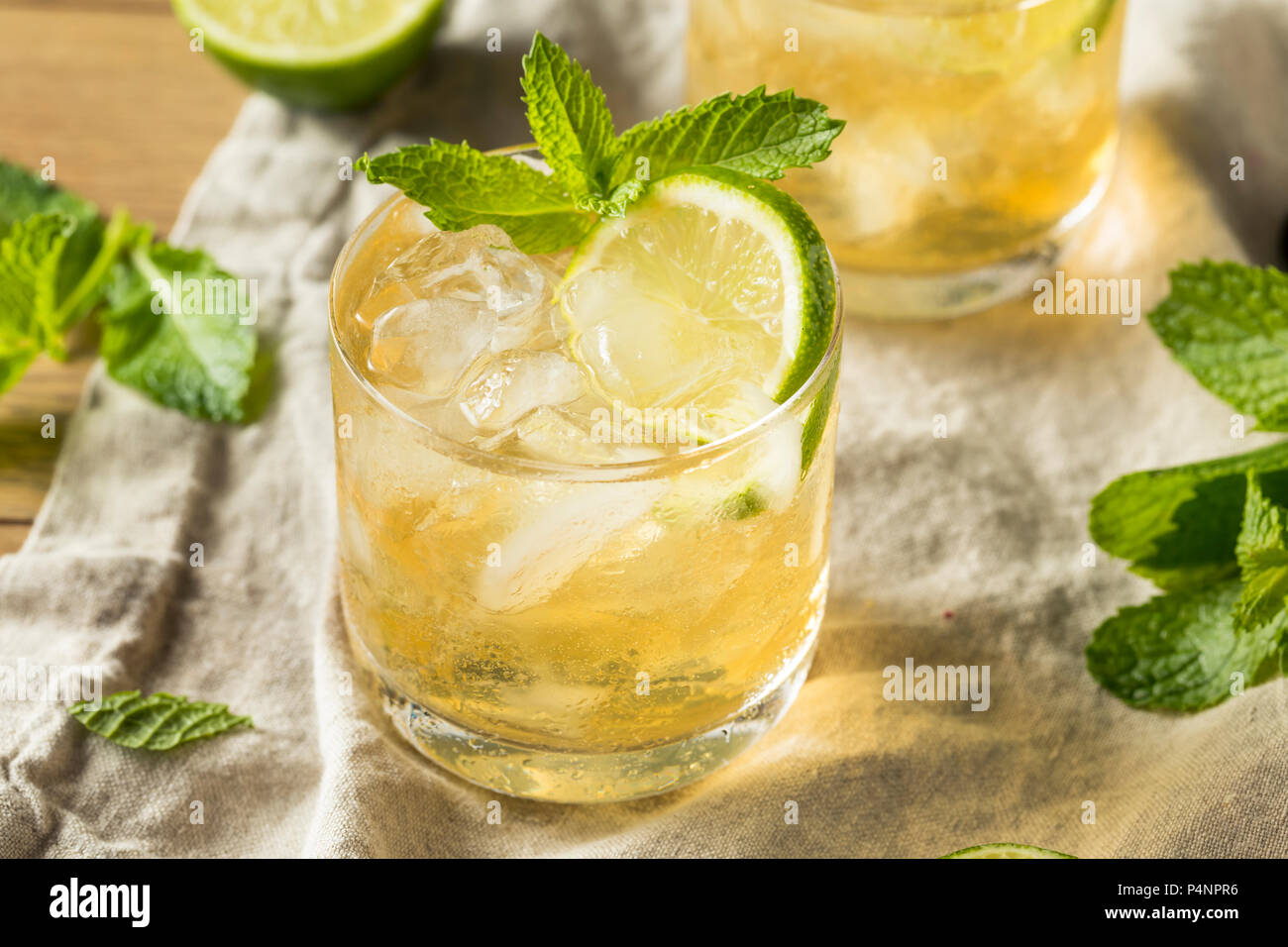 Homemade Moscow Mule with Ginger and Lime in a Regular Glass Stock ...
