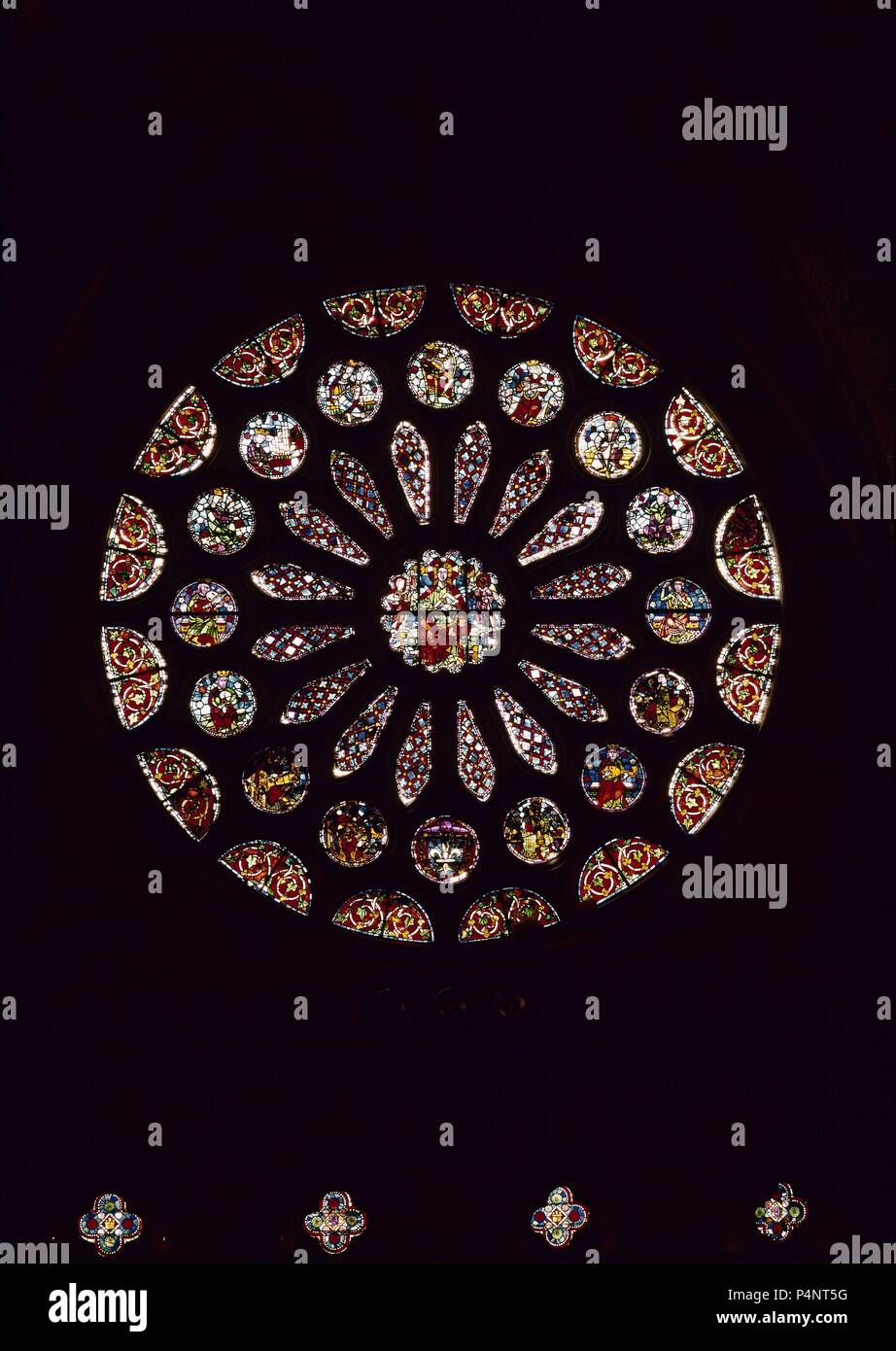 Stained-glass window. Rose window. León Cathedral. Location: CATEDRAL ...