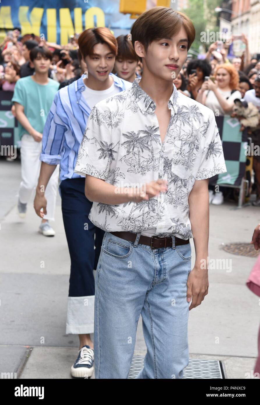 New York, NY, USA. 22nd June, 2018. NCT 127, Winwin, seen at BUILD Series out and about for ...