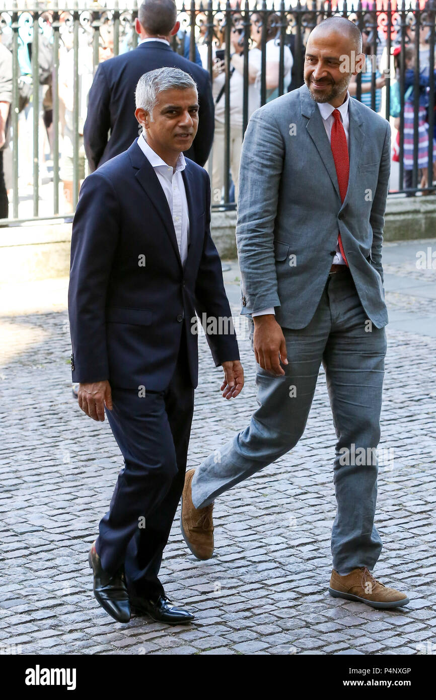 London, UK. 22nd June 2018. Sadiq Khan Mayor of London and Matthew ...