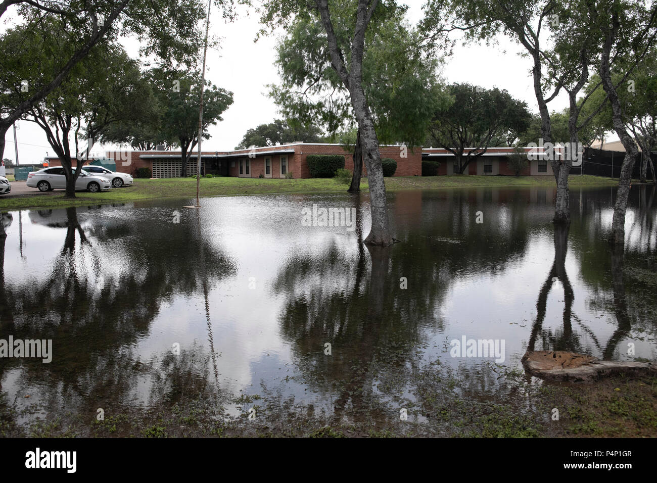 The Upbring New Hope immigrant shelter in downtown McAllen, Texas where ...