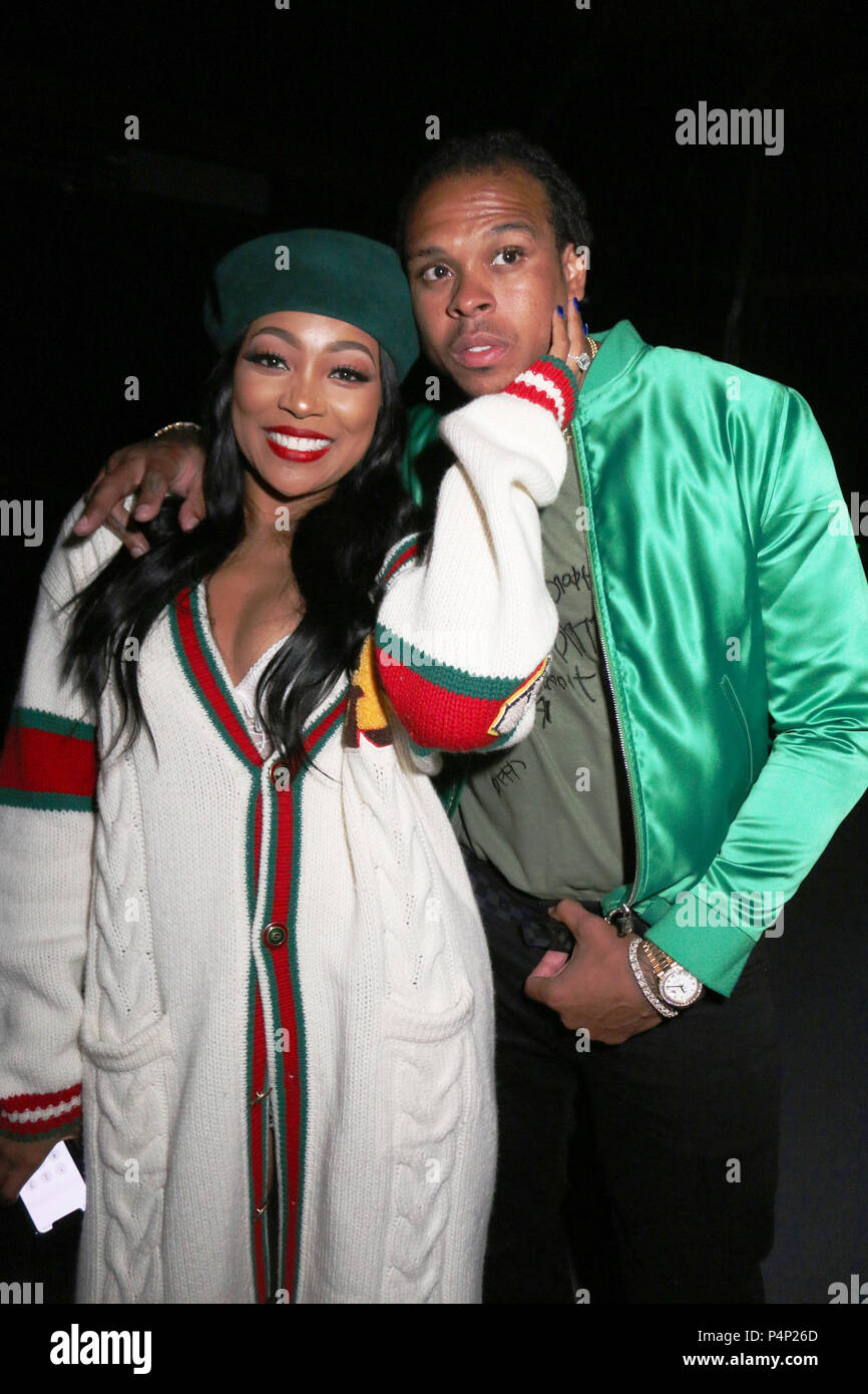 Los Angeles, Ca, USA. 21st June, 2018. Monica and husband at the Teyana ...