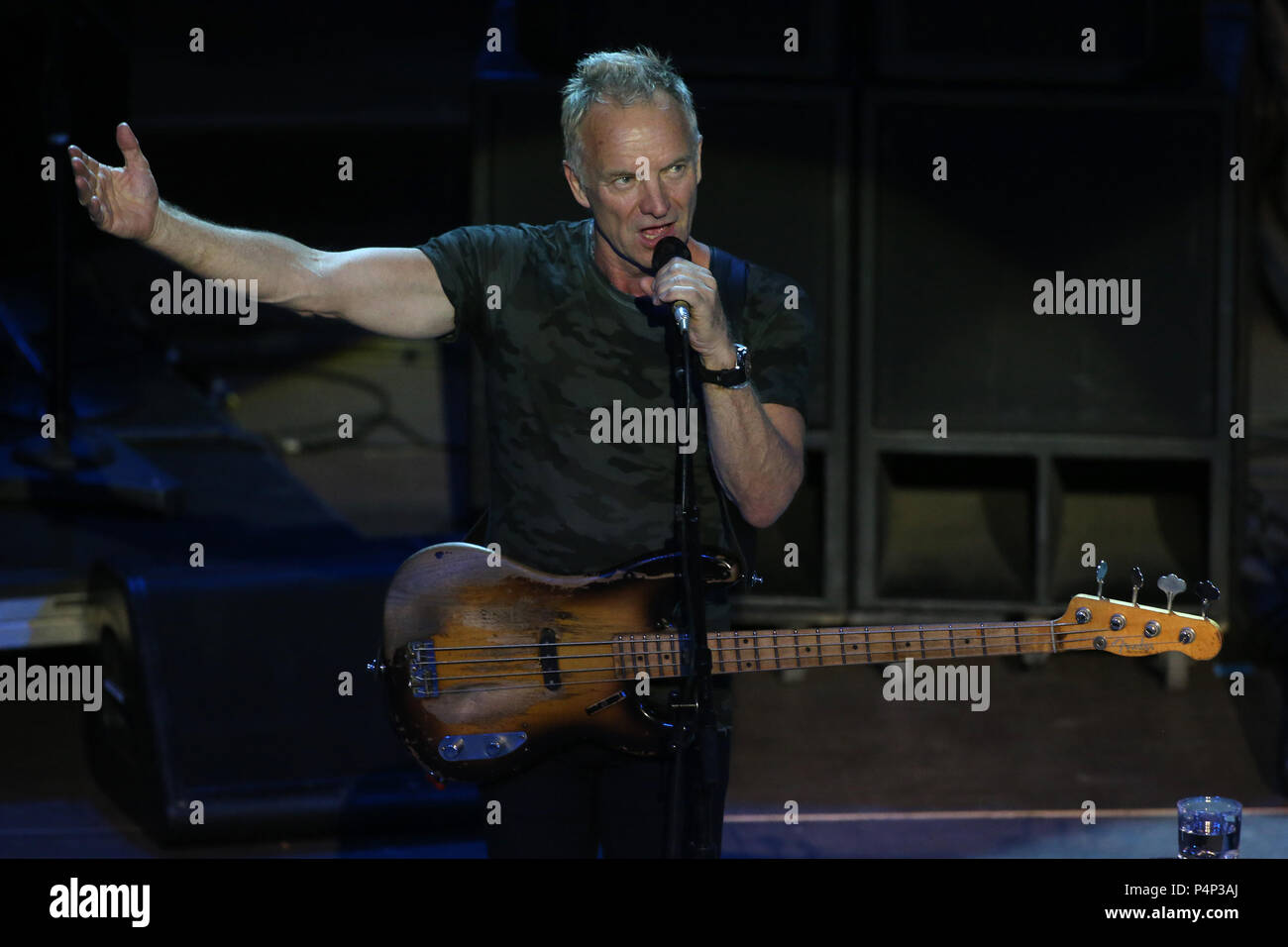 Athens, Greece. 22nd June, 2018. British singer Sting performs during ...