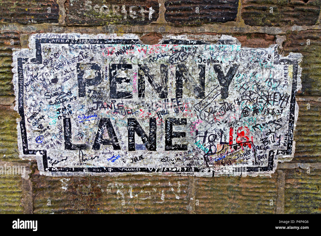 Penny Lane, Liverpool, UK. 23rd June, 2018. Paul McCartney's signature ...
