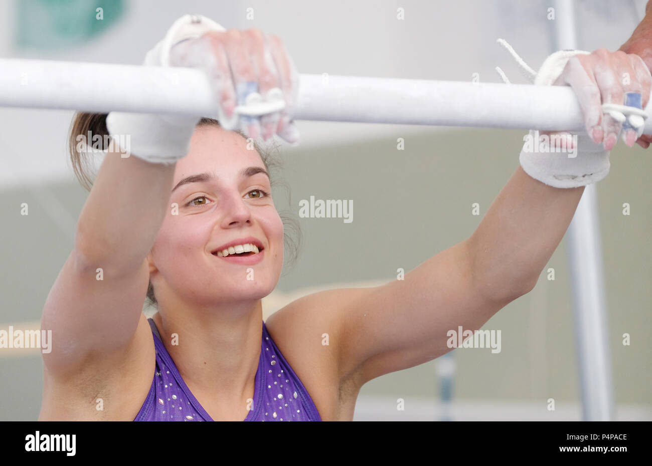 Germany, Chemnitz. 28th May, 2018. Gymnast Pauline Schaefer trains at ...