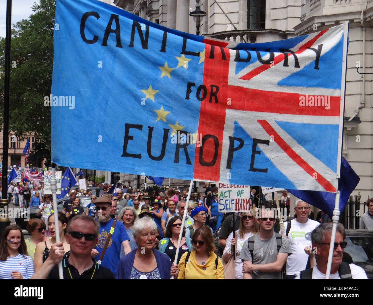 London, UK. 23rd June 2018. Thousands joined Anti-Brexit protest People ...