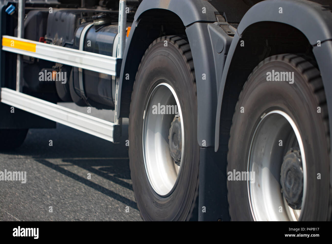 Chromed Truck Wheel Closeup. Heavy Duty Truck Wheel Stock Photo - Alamy