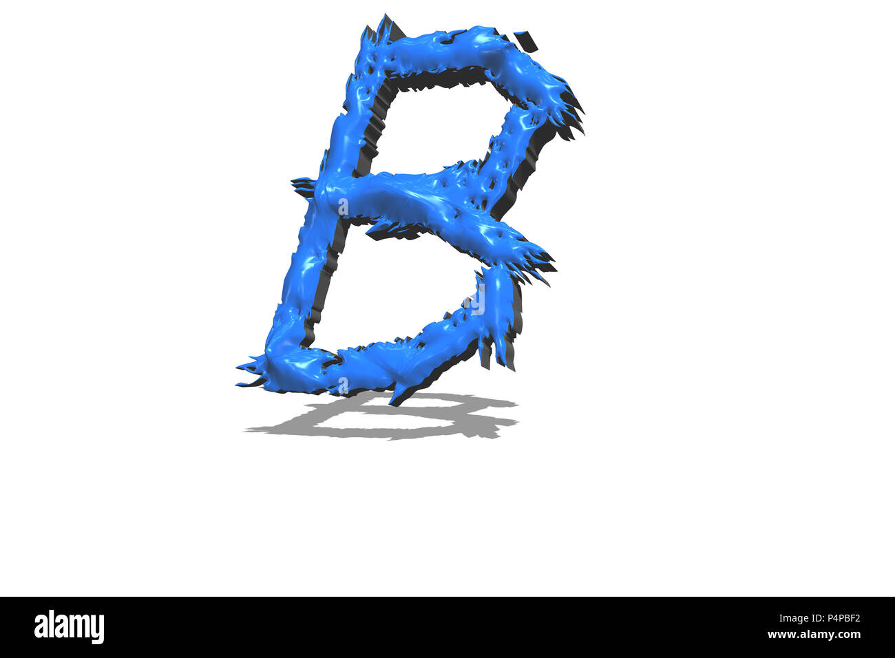 Big blue letter B in 3D on white background Stock Photo - Alamy