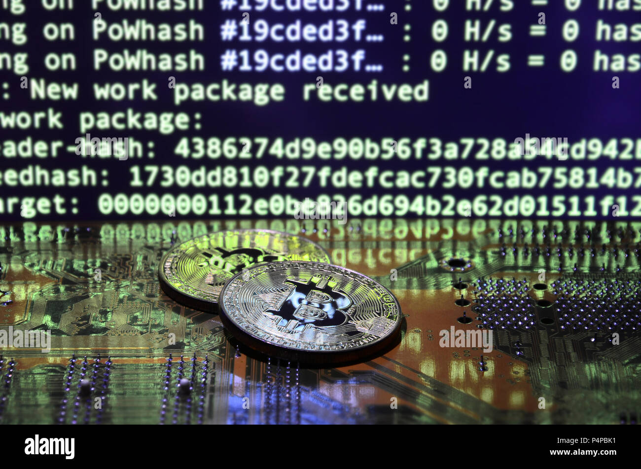 The digital process of cryptocurrency mining by using the GPUs ...