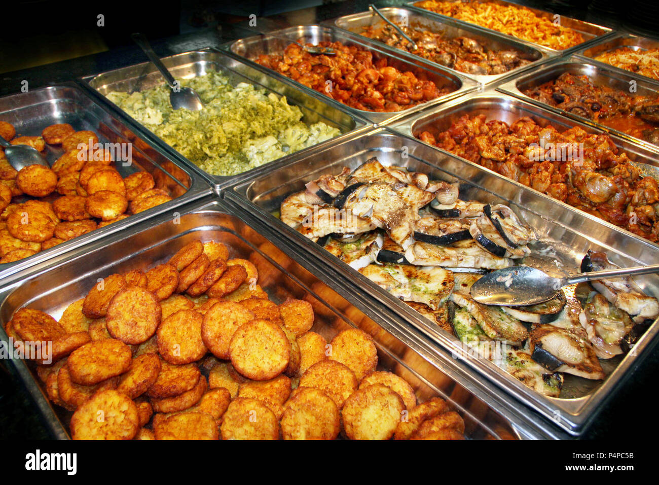 Richly table with a diverse colorful food. A variety of delicious ...