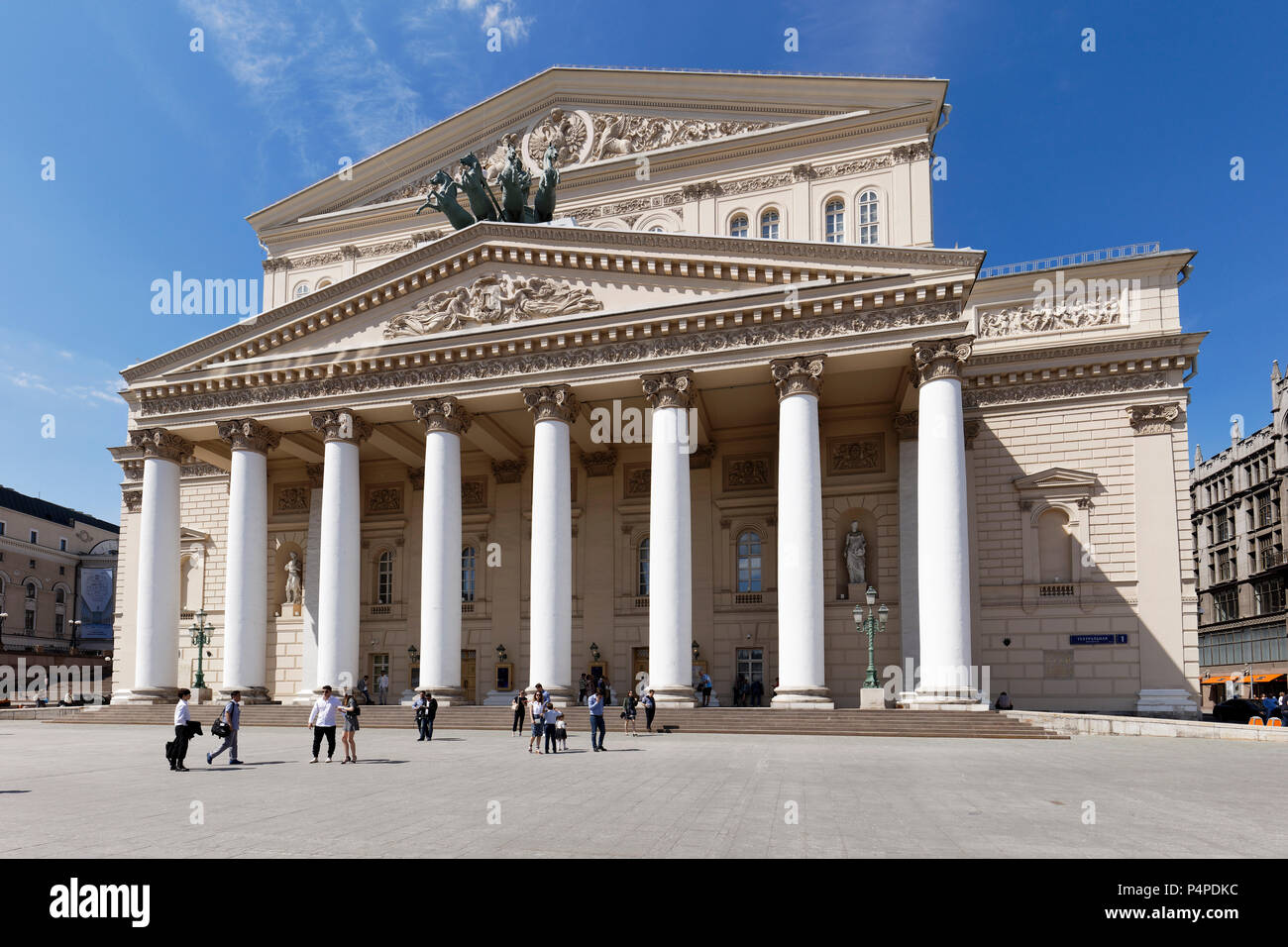 Exterior view of The Bolshoi Theatre building. Moscow, Russia Stock ...
