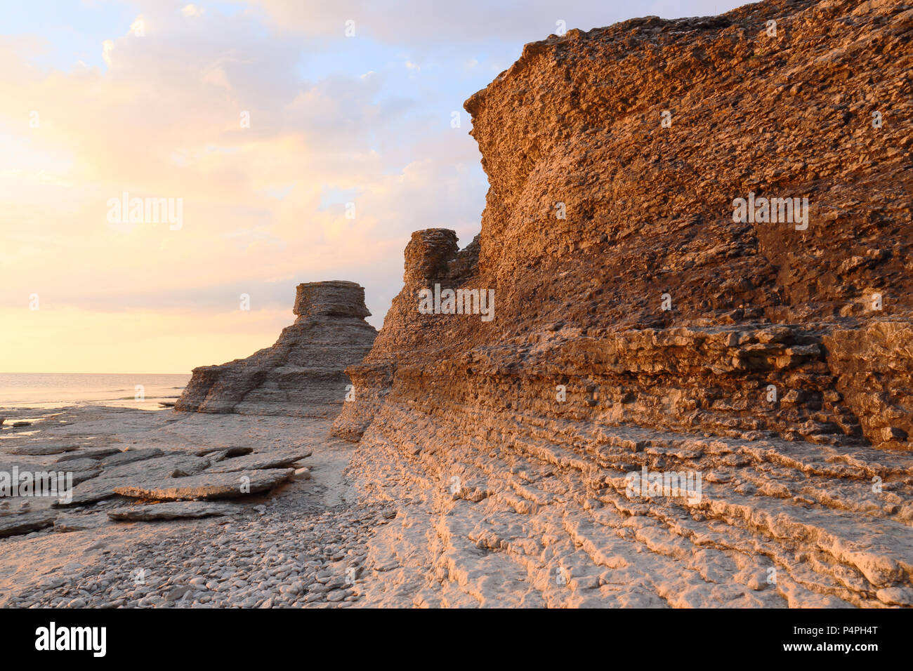 Sea stacks at Byrum, Öland, Sweden Stock Photo - Alamy