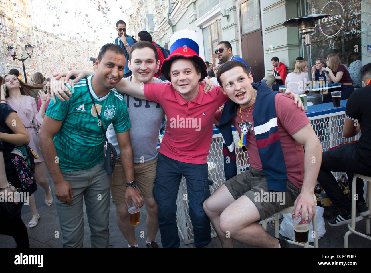 Moscow, RUSSIA - June 12, 2018: Football fans arrived in Moscow for the ...