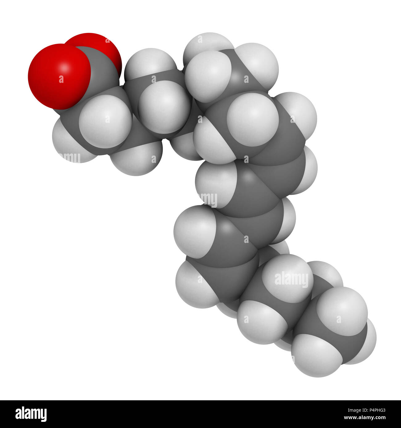 Punicic acid (trichosanic acid) molecule. Fatty acid present in ...